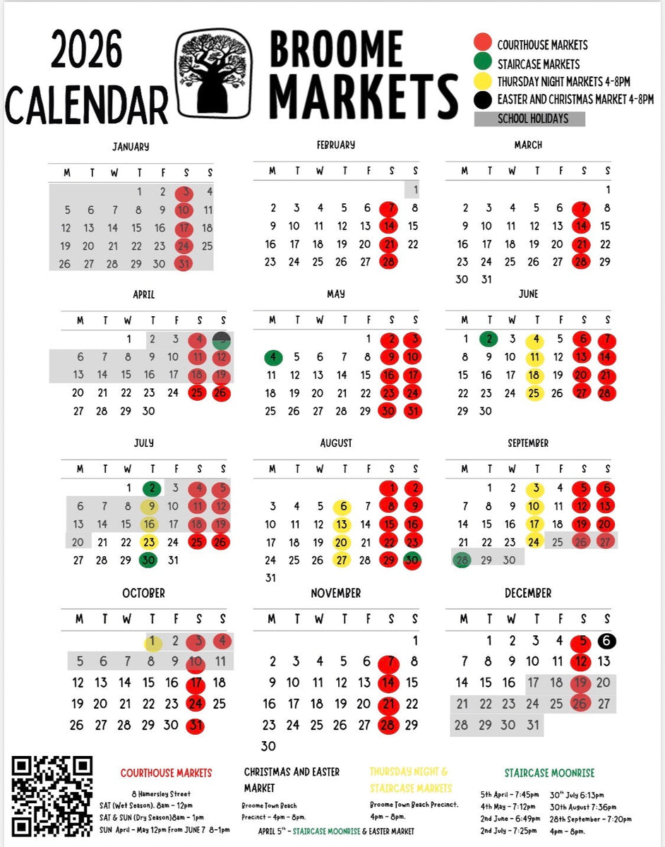 Broome market dates for 2026 – Dahlia Designs