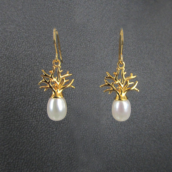 BOAB TREE EARRINGS WITH PEARLS – Dahlia Designs